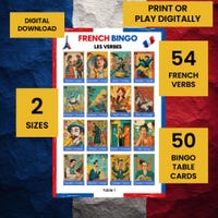 60 France Bingo Cards Printable Game, Paris France Travel Bingo Boards ...