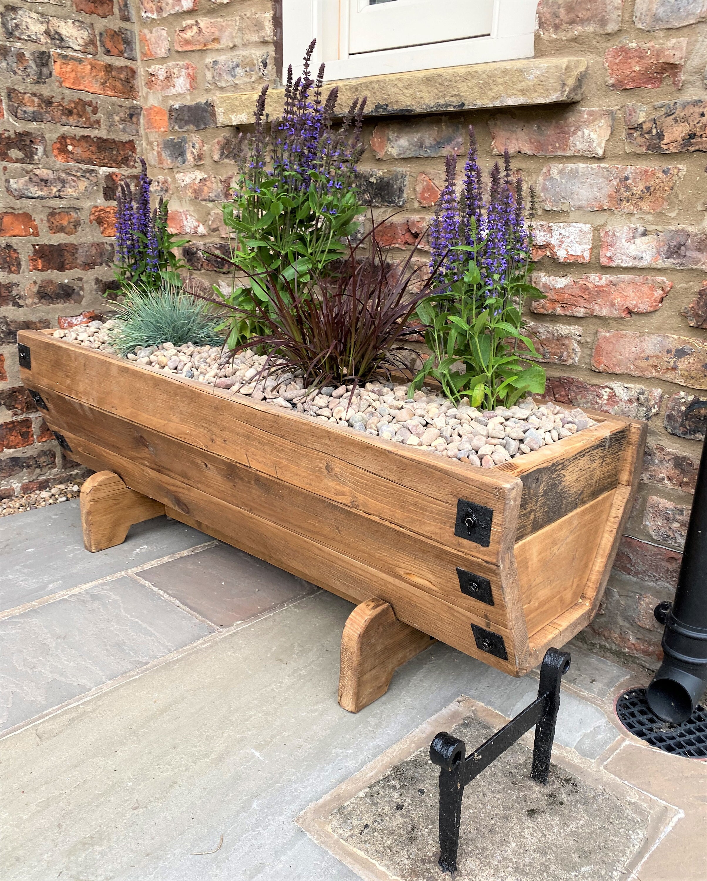 Reclaimed Scaffold Board Trough With Standard Base - Etsy UK