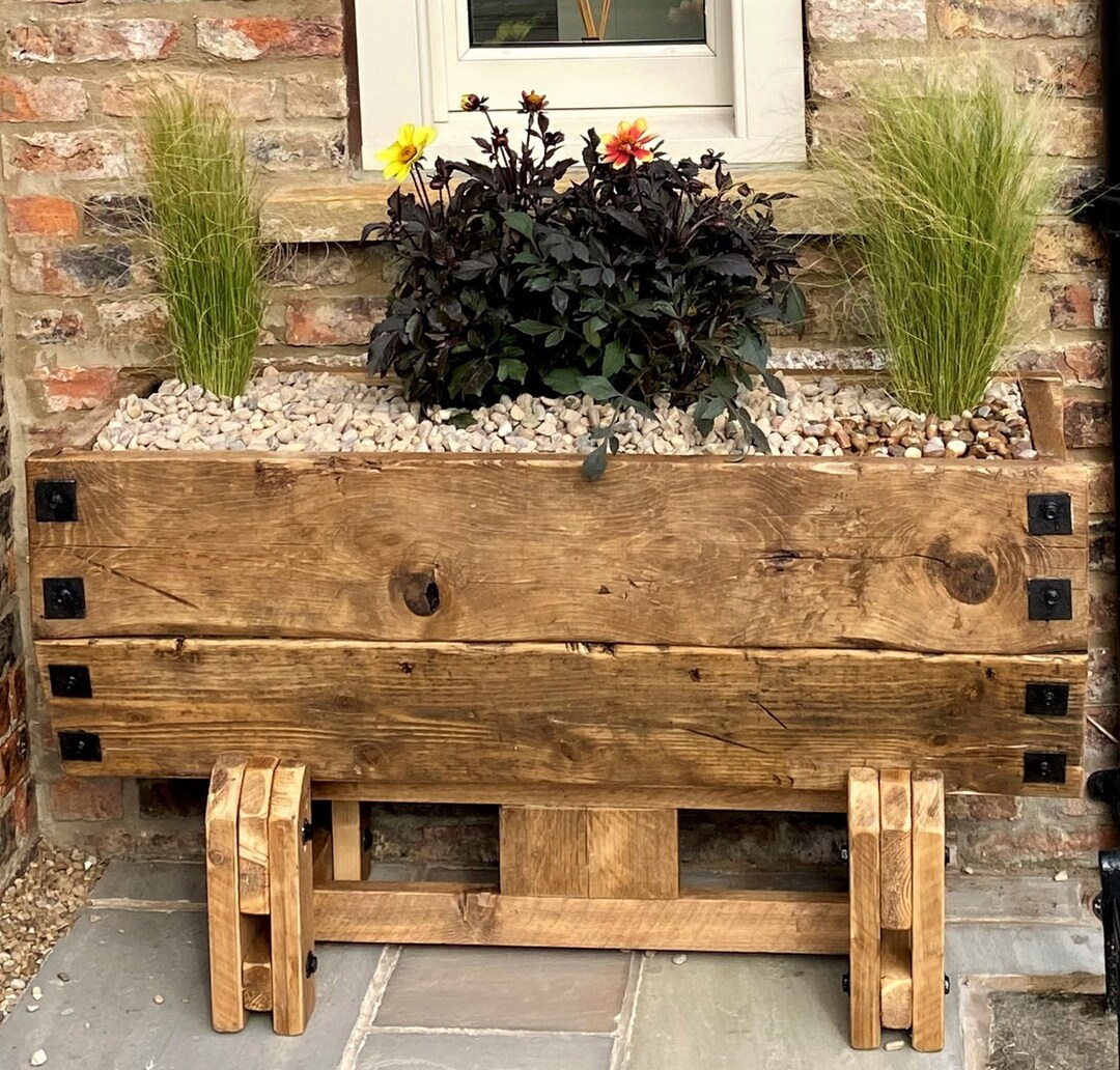 Handmade Reclaimed Scaffold Board Trough on Medium Base 4ft Long - Etsy