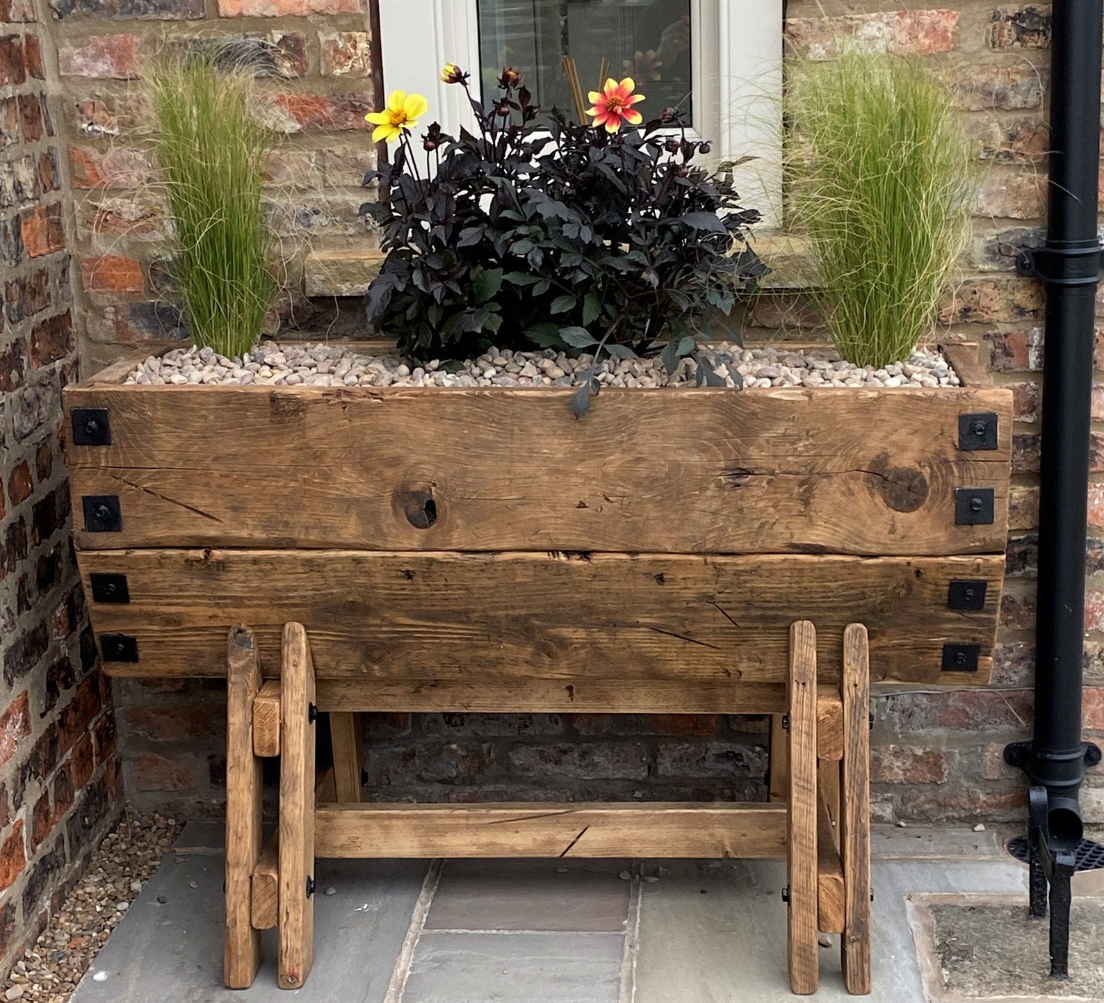 Reclaimed Scaffold Board Trough on Standard Base - Etsy