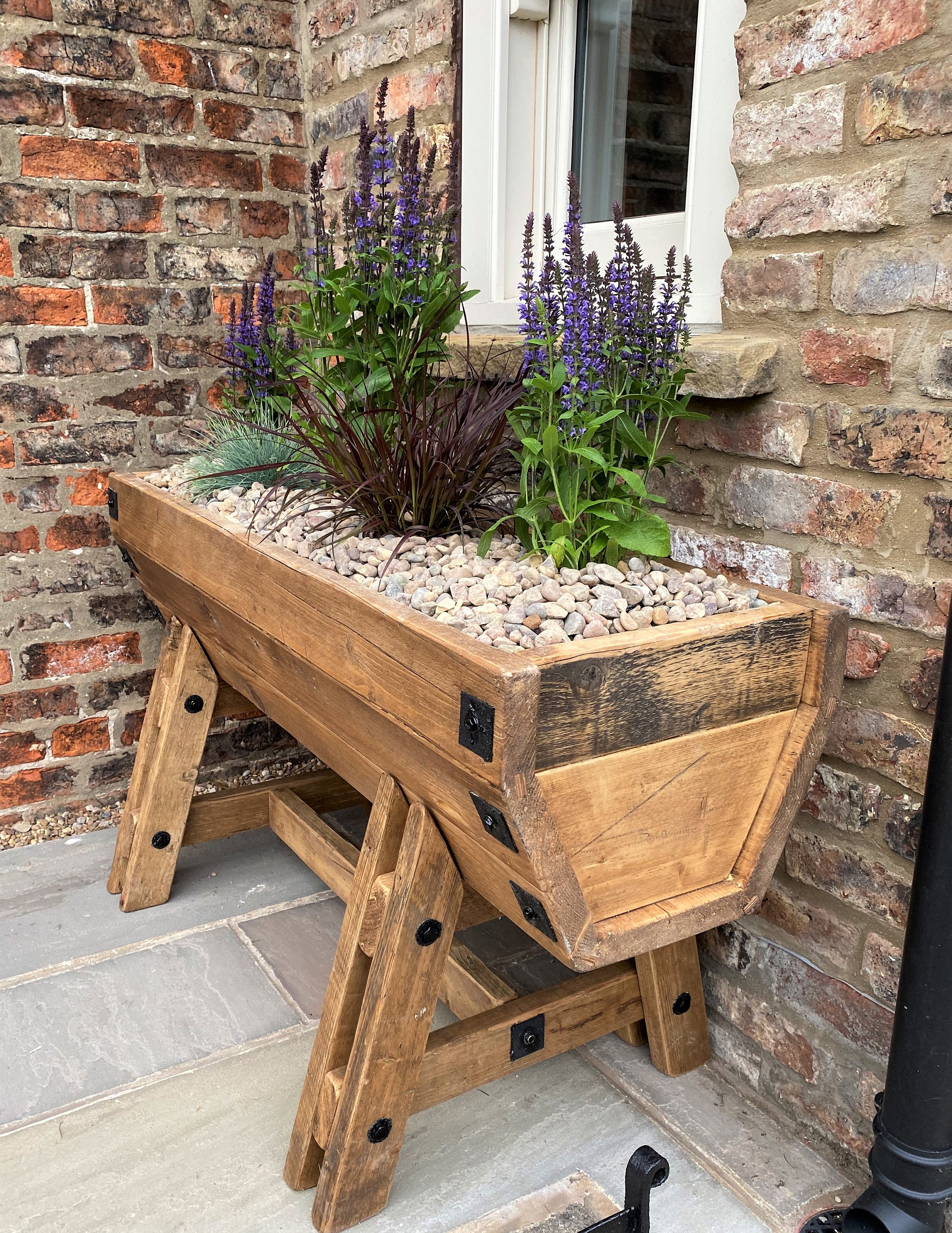 Reclaimed Scaffold Board Trough With Standard Base - Etsy UK