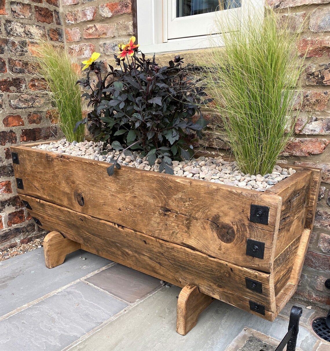 Reclaimed Scaffold Board Trough on Standard Base - Etsy