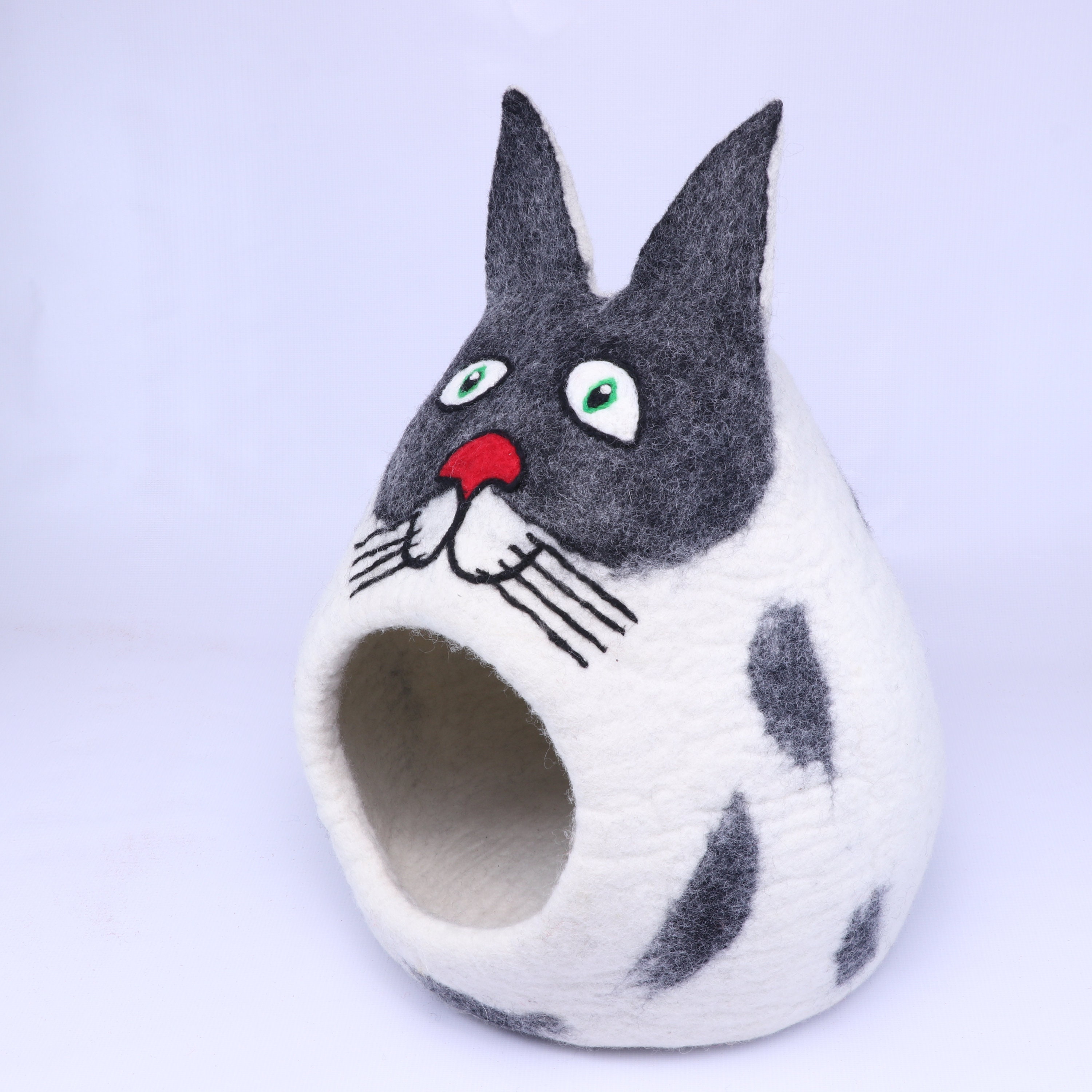 New Cat Face Design Felt Cat Cave-handmade From 100% New Zealand Merino ...