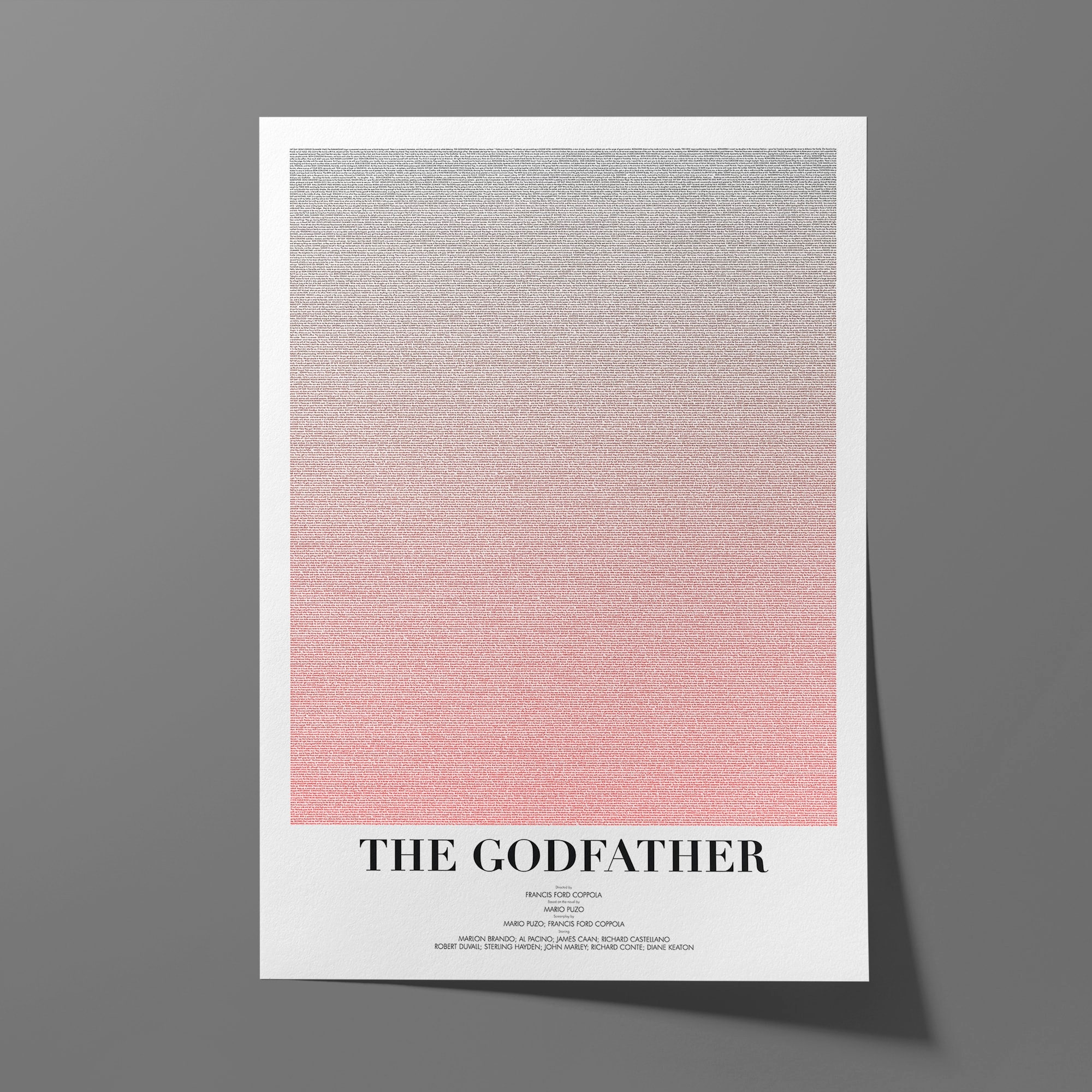 The Godfather Script Print Complete Movie Screenplay Fade Out Prints ...