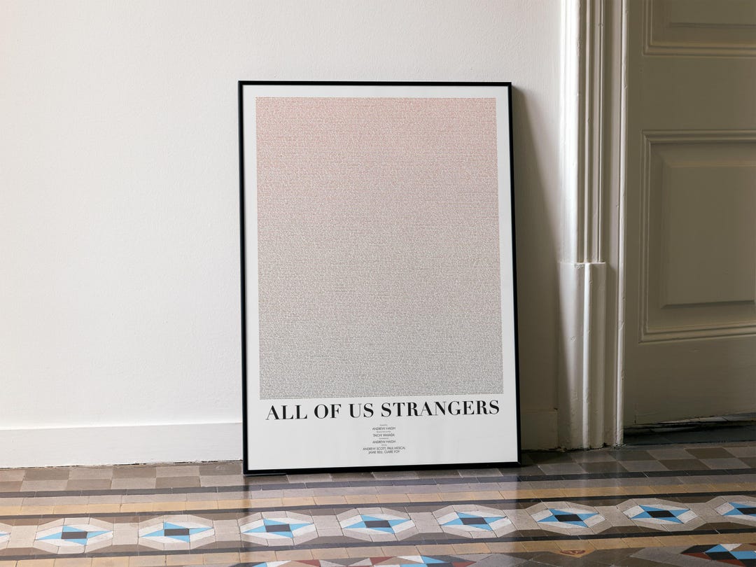 All of Us Strangers Script Poster | Minimalist Movie Art Print ...