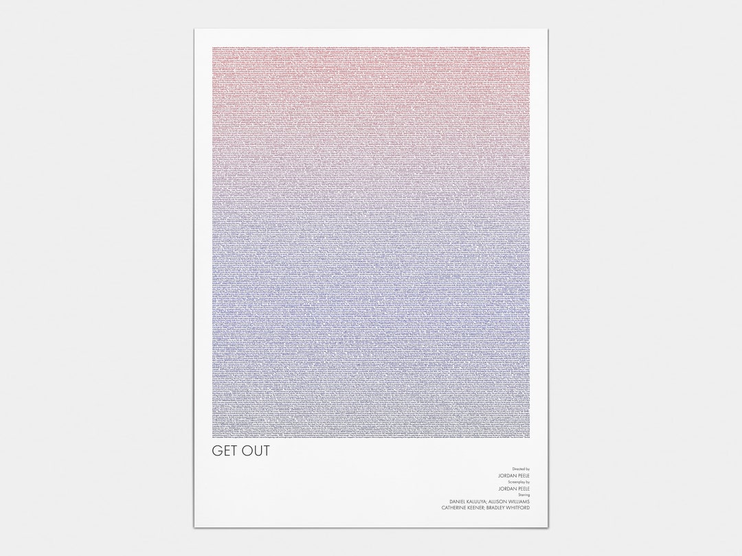 Get Out Movie Poster | Screenplay Art Print | Typographic Colour ...
