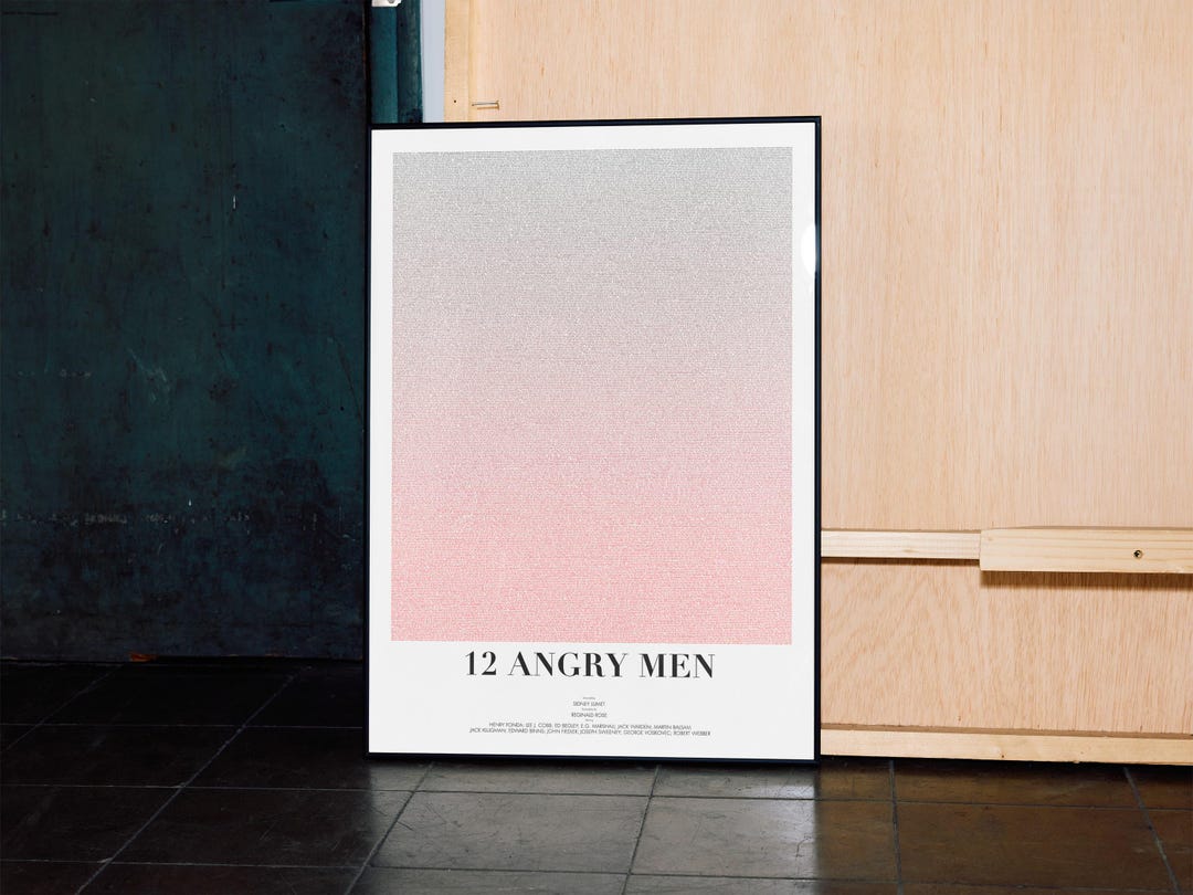 12 Angry Men Script Poster: Minimalist Typographic Art Print - Classic ...