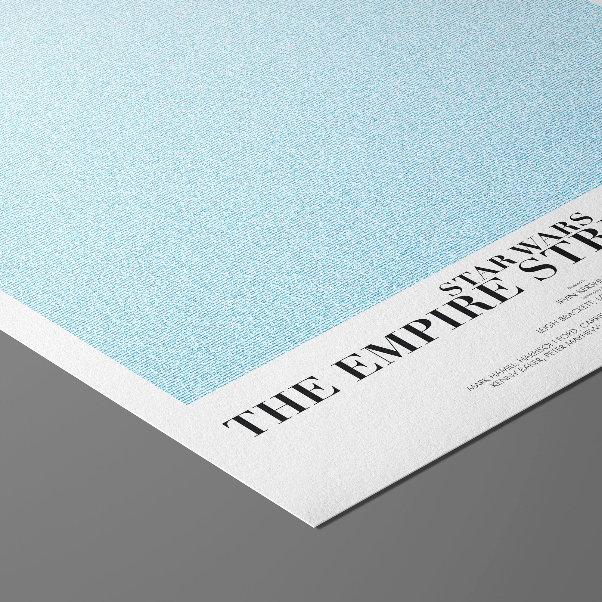 Star Wars: the Empire Strikes Back Script Print Complete Movie ...