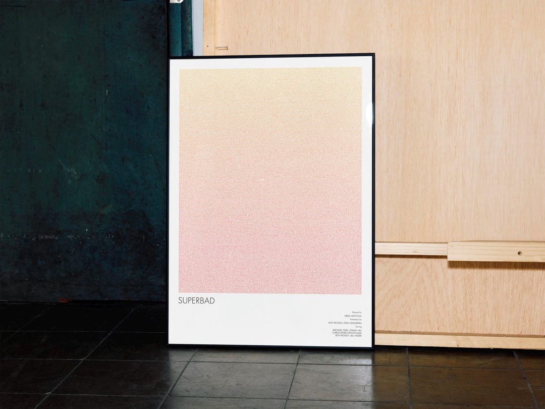 Superbad Movie Script Poster | Full Screenplay Wall Art Print ...