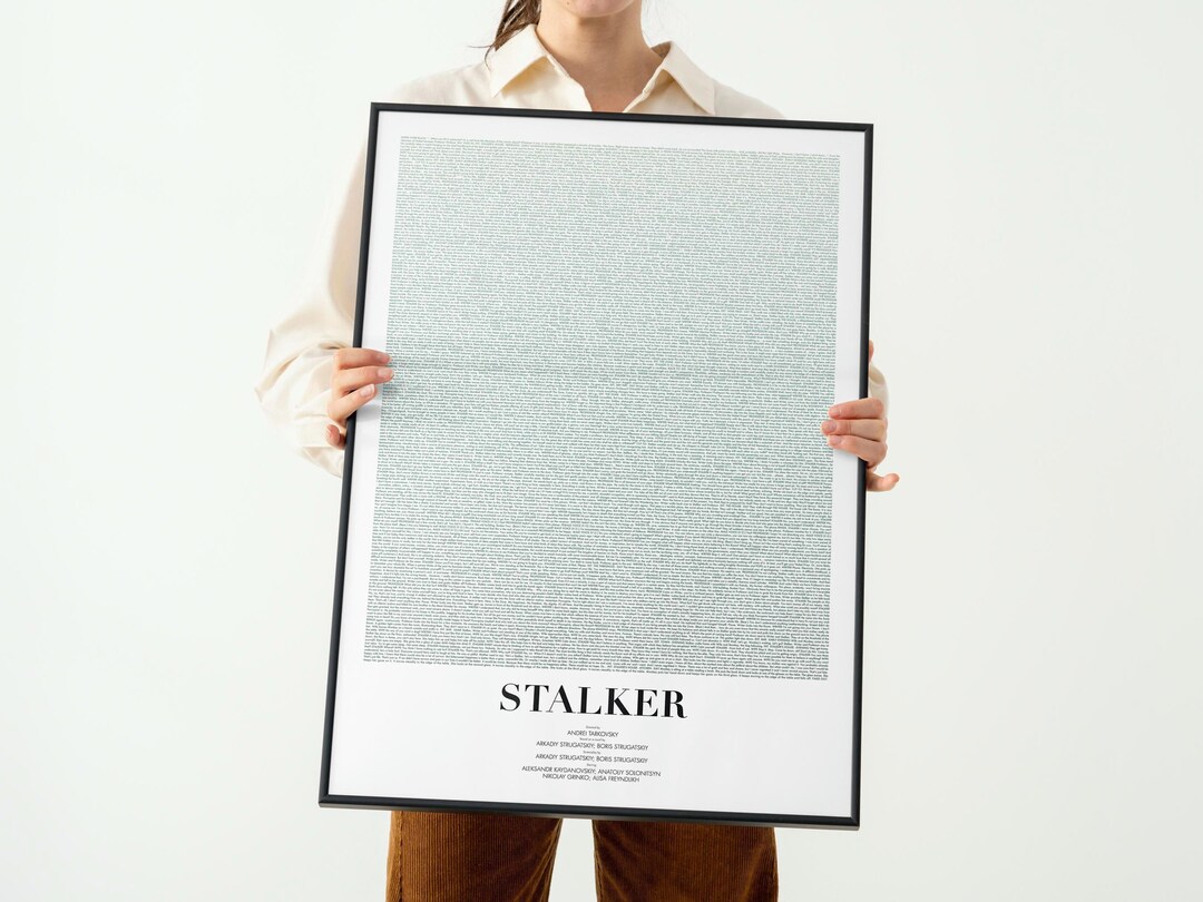 Stalker (1979) Screenplay Movie Poster | Typographic Art Print | Colour ...