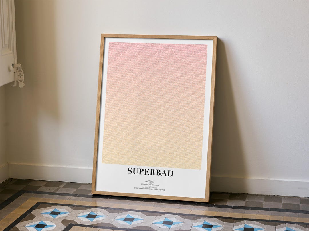 Superbad Screenplay Movie Poster | Modern Teen Comedy Movie Wall Art ...