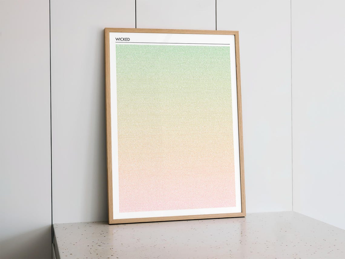 Wicked Screenplay Print | Fantasy Musical Film Poster for Home Cinema ...