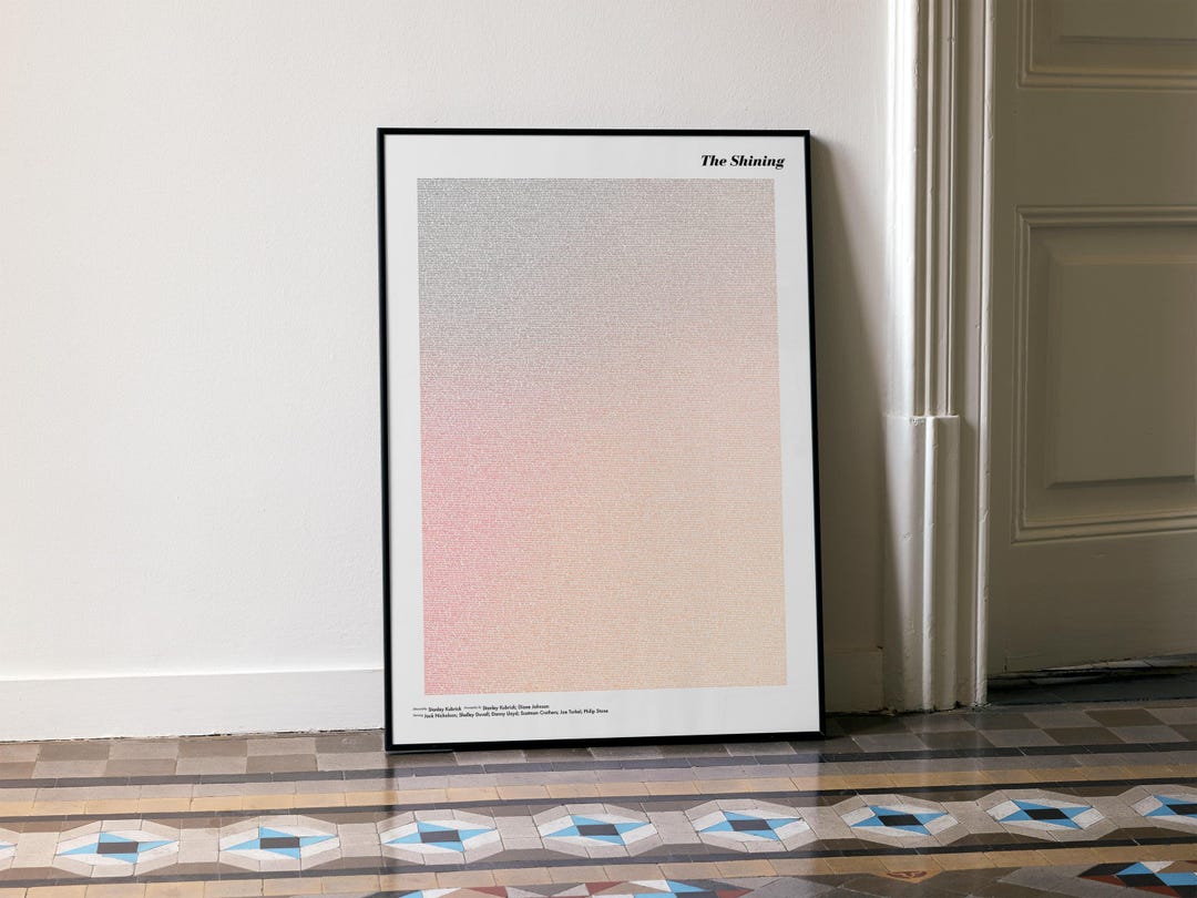 The Shining Script Poster | Full Screenplay Art Print for Horror Film ...
