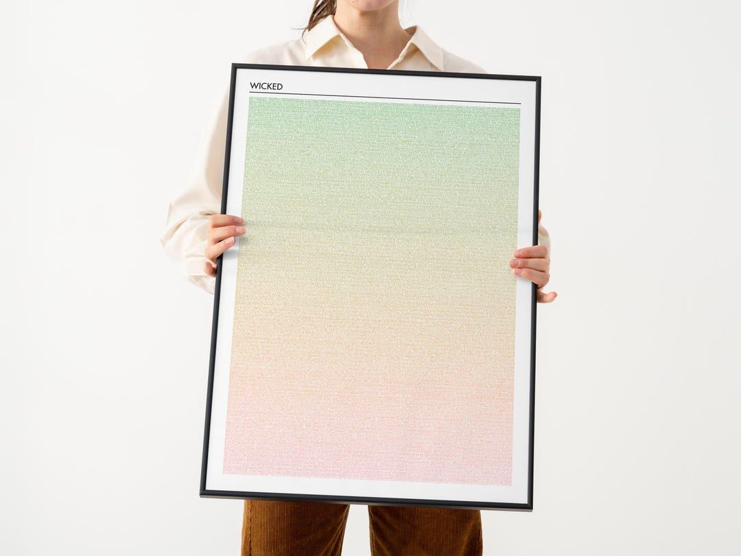 Wicked Screenplay Print | Fantasy Musical Film Poster for Home Cinema ...