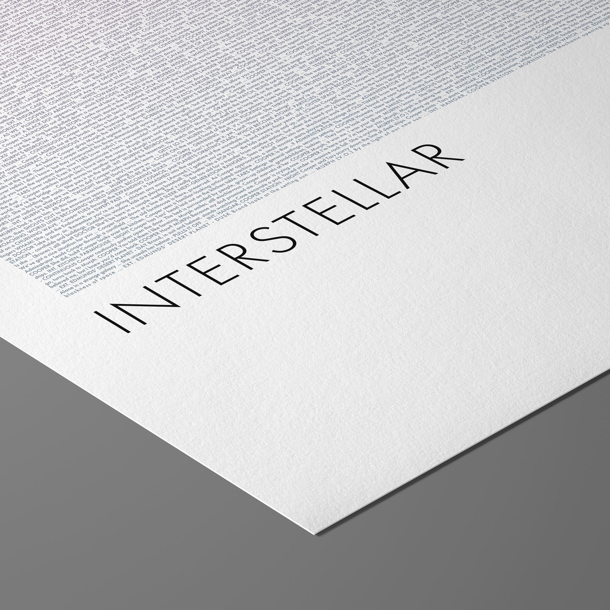 Interstellar Movie Poster Screenplay Art Print Typographic Colour ...