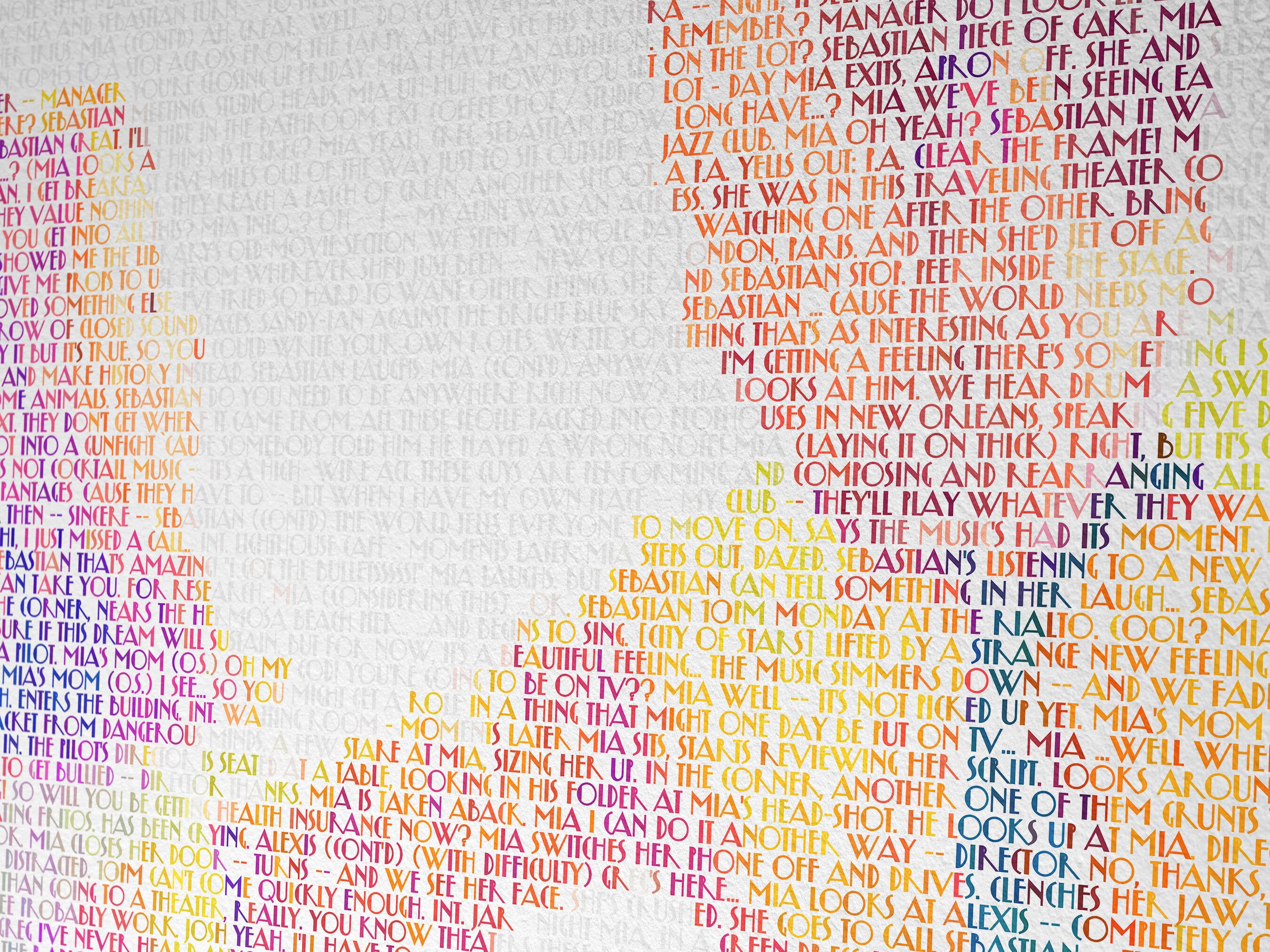 La La Land Movie Poster Screenplay Art Print Typographic Art Wall Decor ...