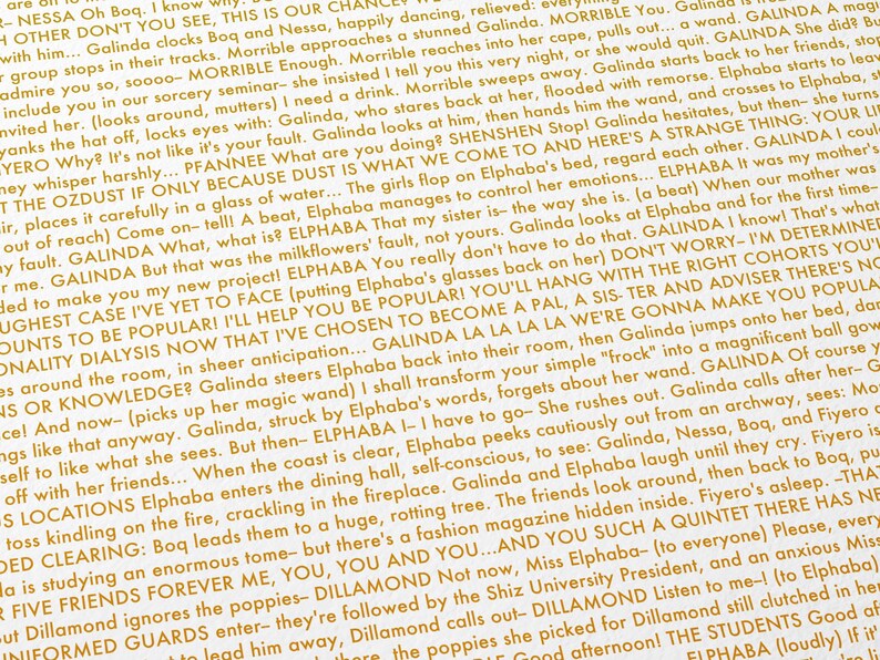 Wicked Screenplay Print | Fantasy Musical Film Poster for Home Cinema ...