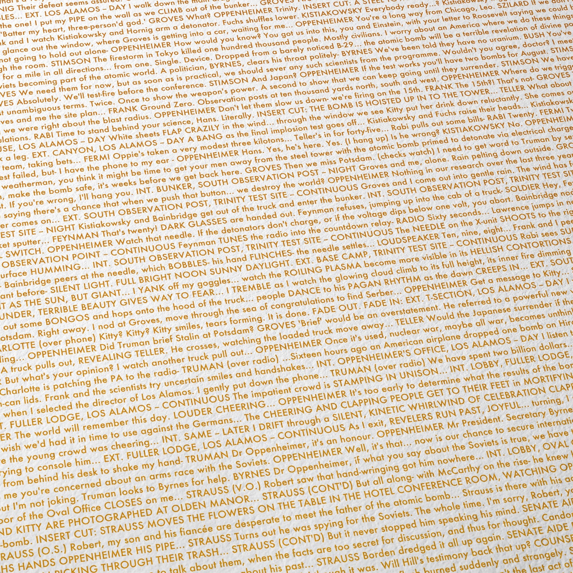 Oppenheimer Screenplay Movie Poster Typographic Art Print - Etsy