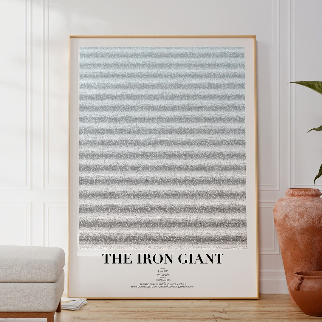 The Iron Giant Screenplay Movie Poster Typographic Art Print - Etsy