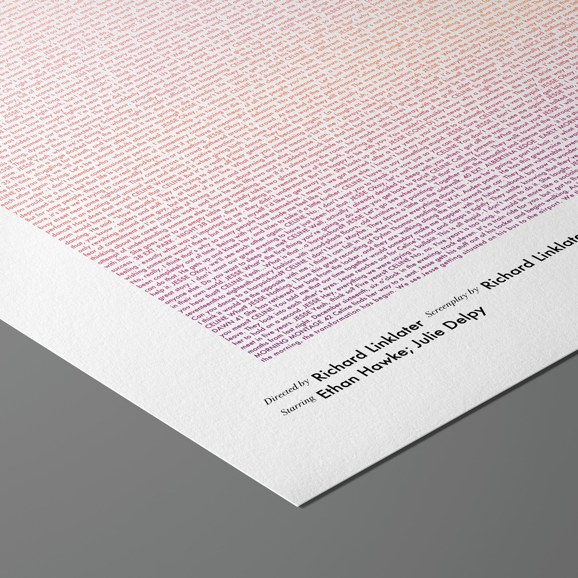 Before Sunrise Screenplay Movie Poster Art Print Film Poster Script - Etsy