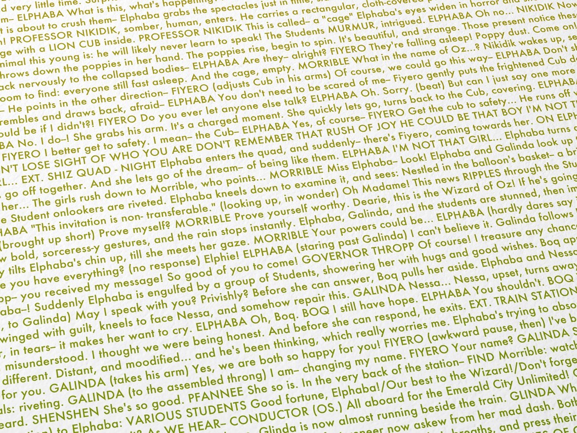 Wicked Script Poster | Jon M. Chu’s Magical Film Adaptation Screenplay ...