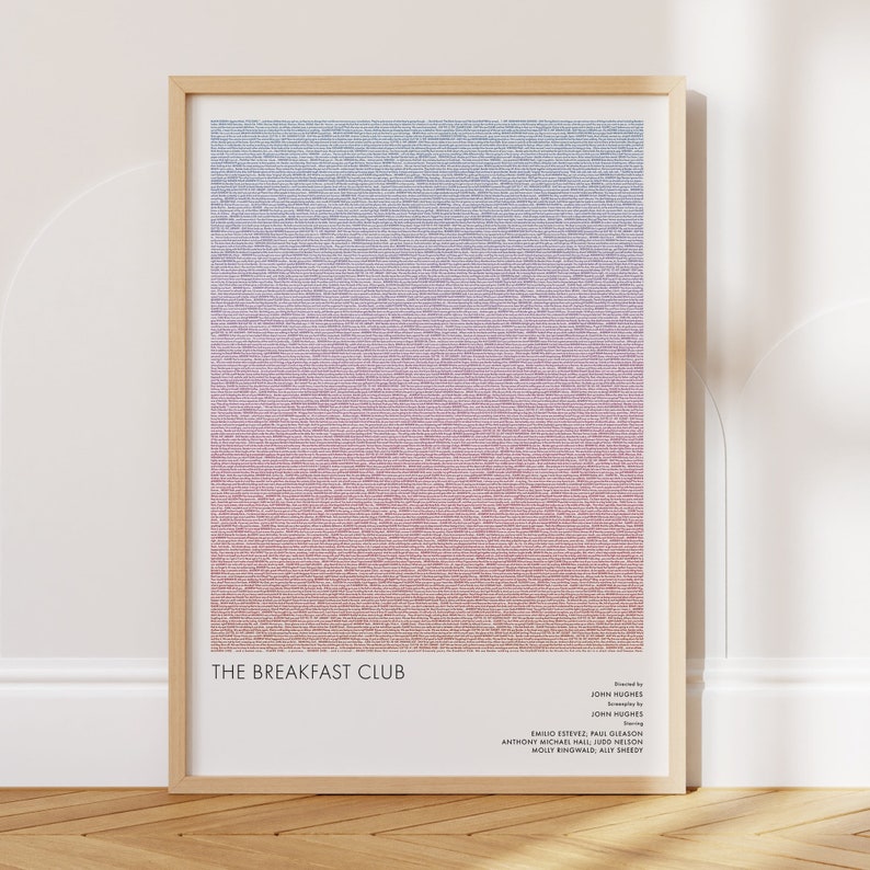 The Breakfast Club Movie Poster Screenplay Art Print - Etsy