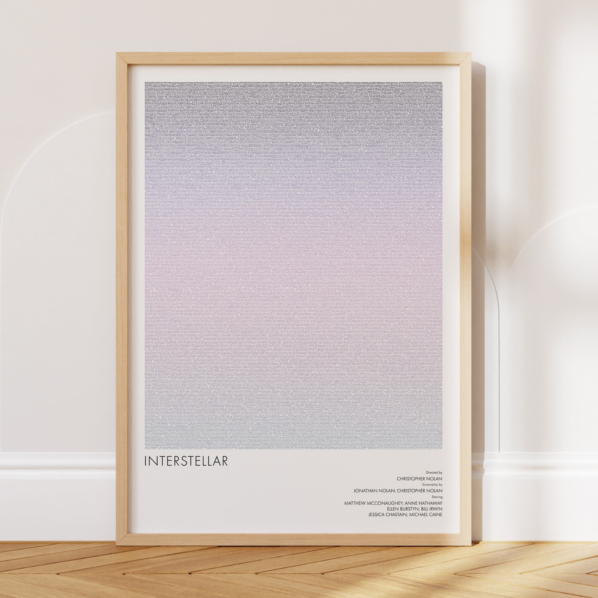 Interstellar Movie Poster Screenplay Art Print Typographic Colour ...