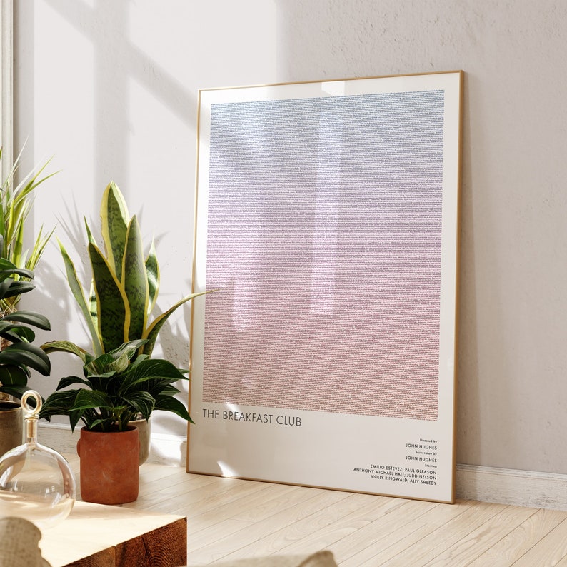 The Breakfast Club Movie Poster Screenplay Art Print - Etsy