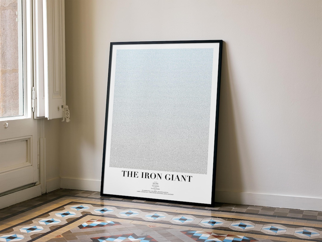 The Iron Giant Script Poster | Brad Bird Classic Animation Wall Art ...