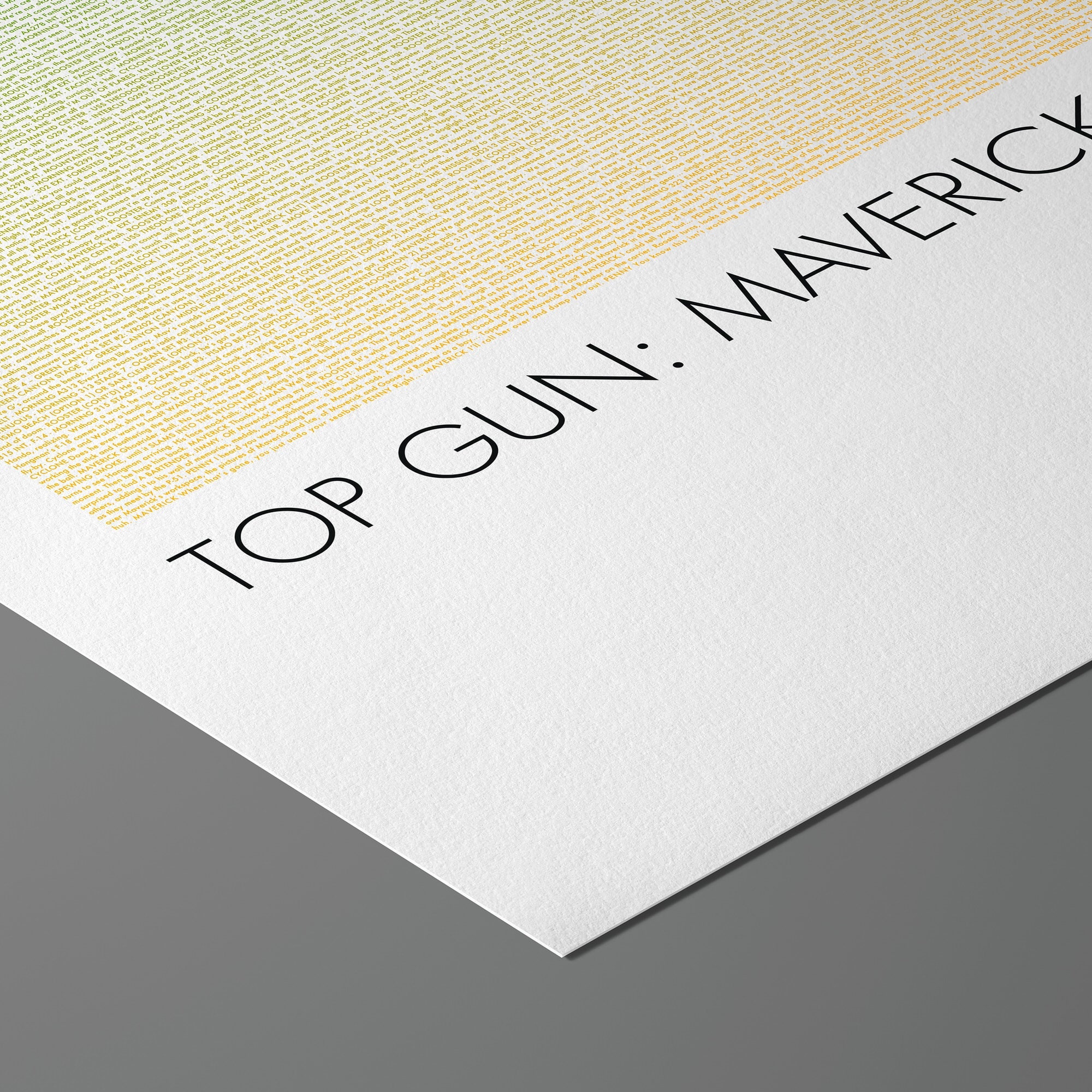 Top Gun: Maverick Movie Poster Screenplay Art Print Typographic Colour ...