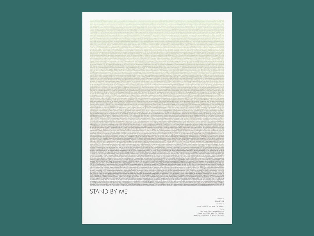 Stand by Me Script Art Print: 80s Movie Poster - Etsy