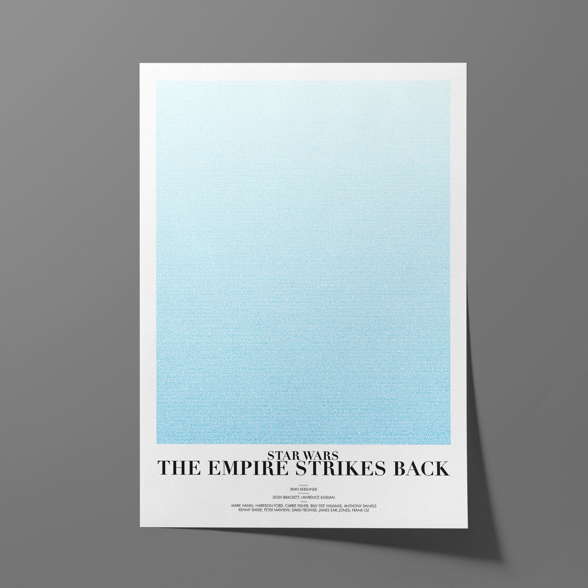 Star Wars: the Empire Strikes Back Script Print Complete Movie ...