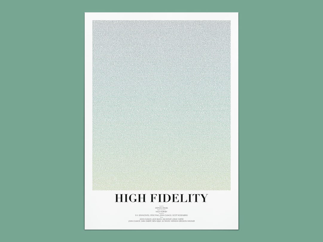 High Fidelity Script Poster | 2000s Cult Classic Film Wall Art - Etsy