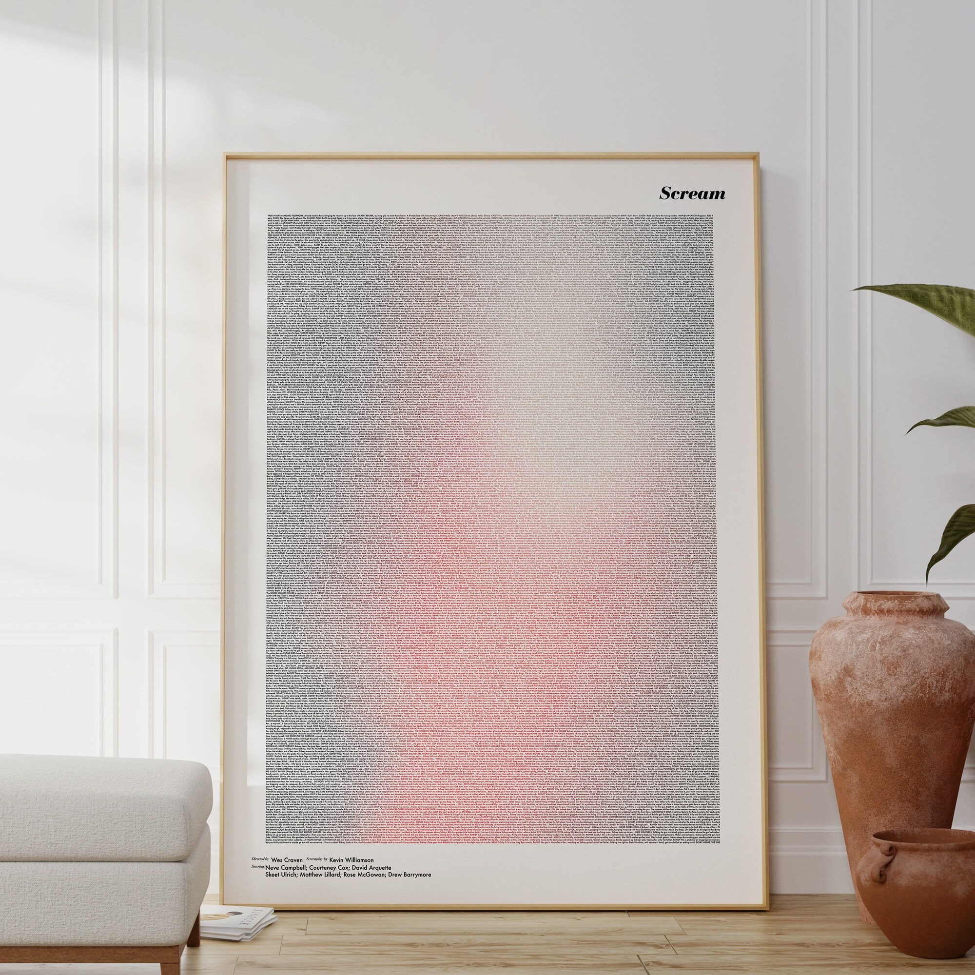 Scream Movie Poster: Wes Craven Horror Slasher Screenplay - Etsy