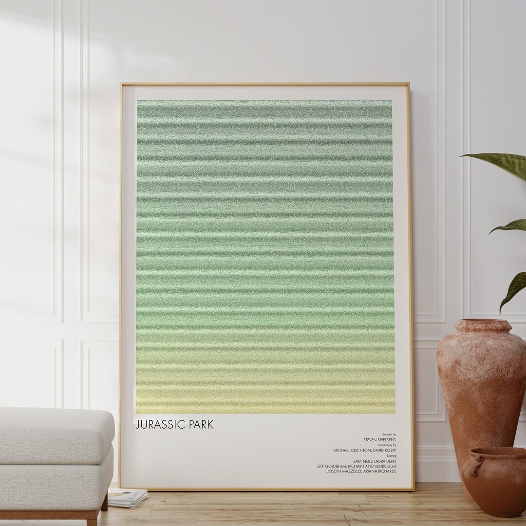 Jurassic Park Movie Poster | Screenplay Art Print | Typographic ...