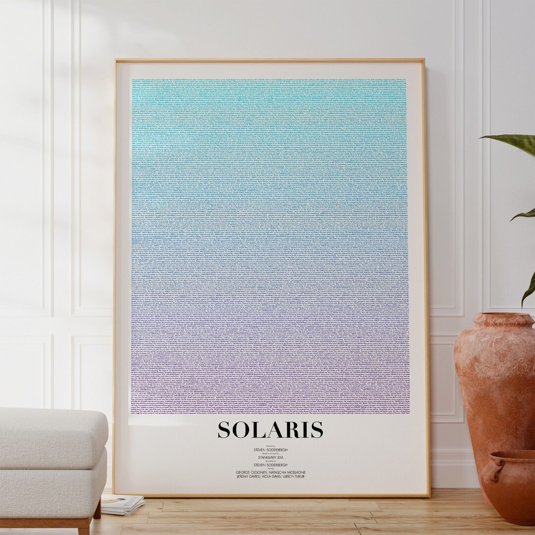 Solaris (2002) Screenplay Movie Poster | Typographic Art Print | Colour ...