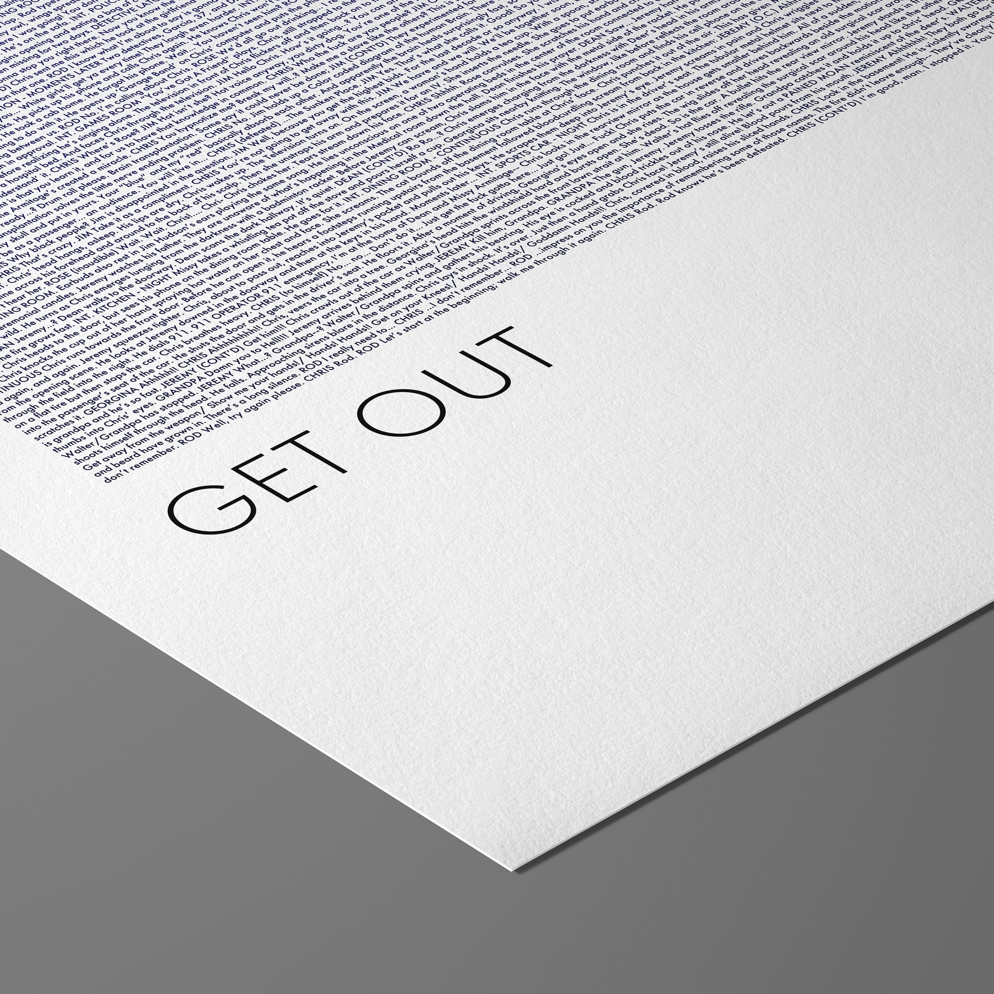 Get Out Movie Poster Screenplay Art Print Typographic Colour Gradient ...