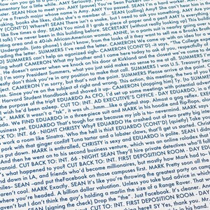 The Social Network Script Wall Print | Alternative Movie Poster Design ...