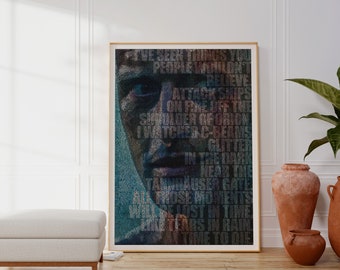 Blade Runner Movie Inspired tears in Rain Monologue Poster Roy Batty C ...