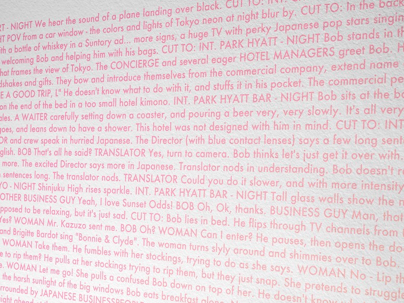 Lost in Translation Movie Poster Script-inspired Gradient - Etsy