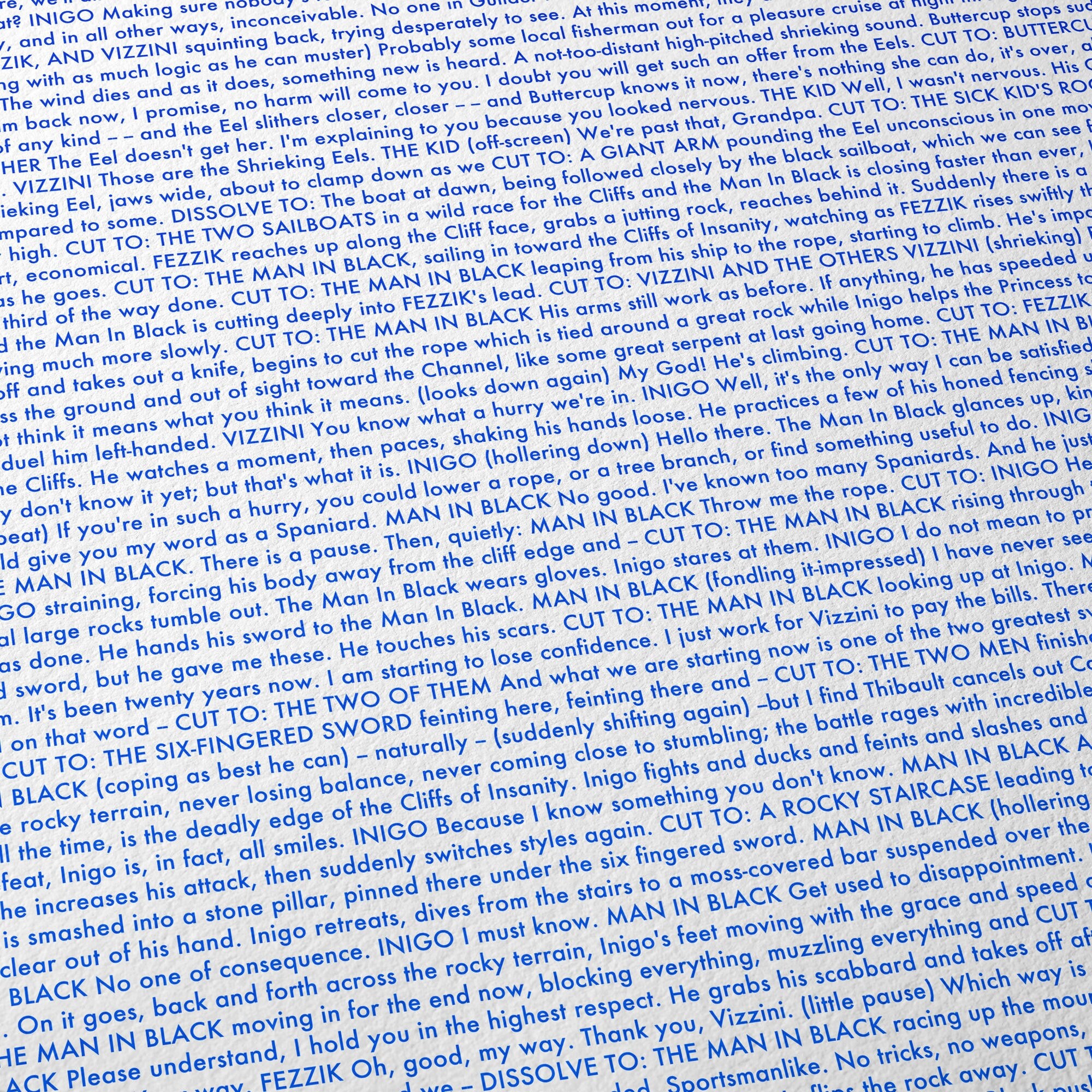 The Princess Bride Script Print Complete Movie Screenplay Fade Out ...