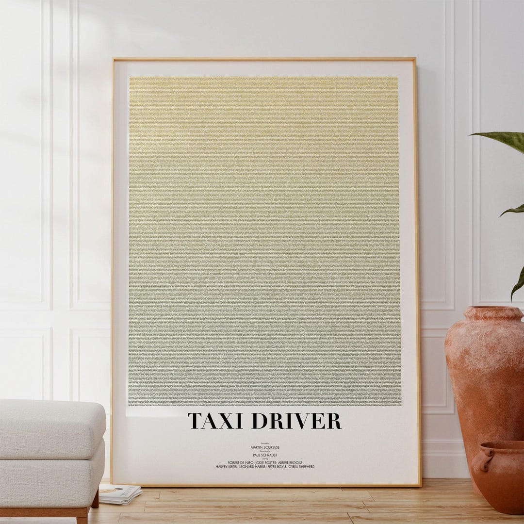 Taxi Driver Script Print | Complete Movie Screenplay | Fade Out Prints ...