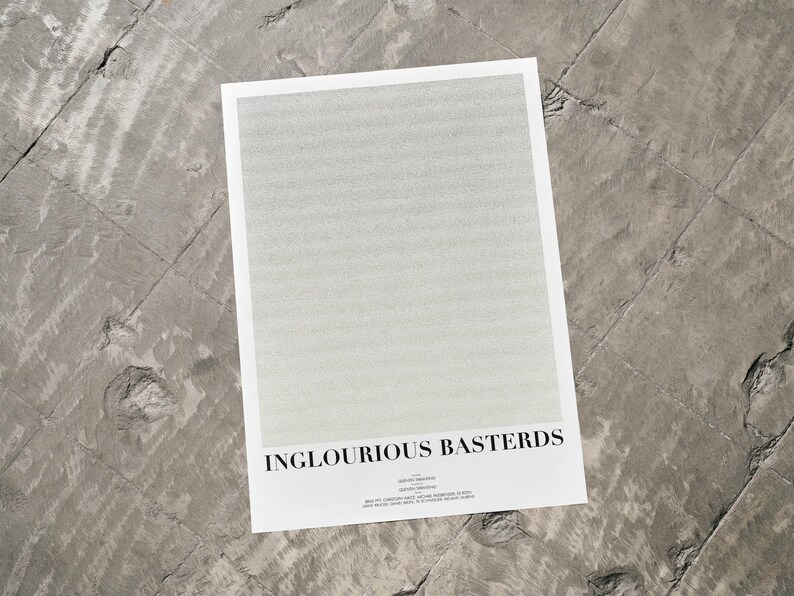 Inglourious Basterds Script Poster | Quentin Tarantino War Drama Wall ...