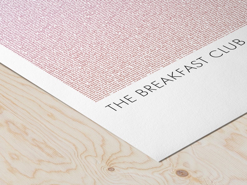 The Breakfast Club Movie Poster Screenplay Art Print - Etsy