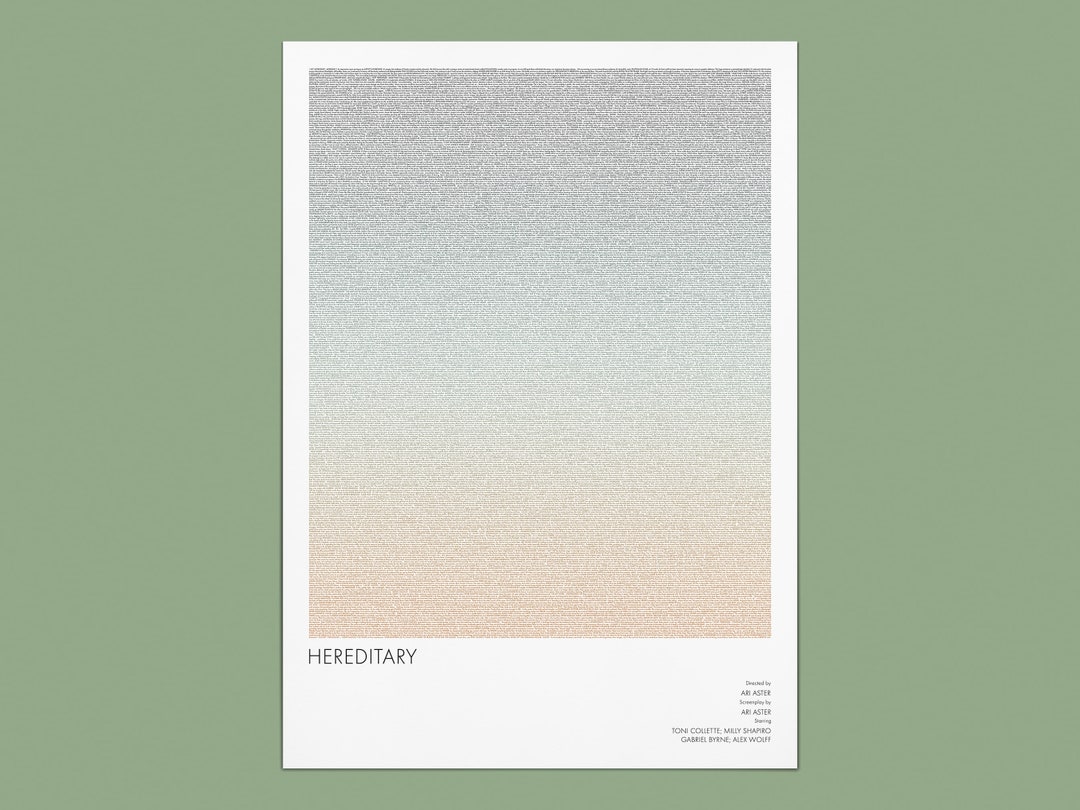 Hereditary Script Poster | Modern Horror Film Wall Art - Etsy