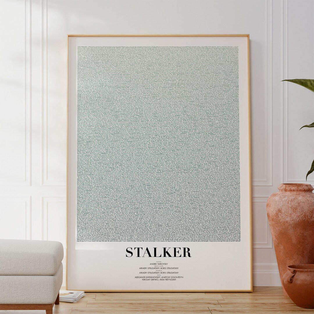 Stalker 1979 Screenplay Movie Poster Typographic Art Print Colour ...