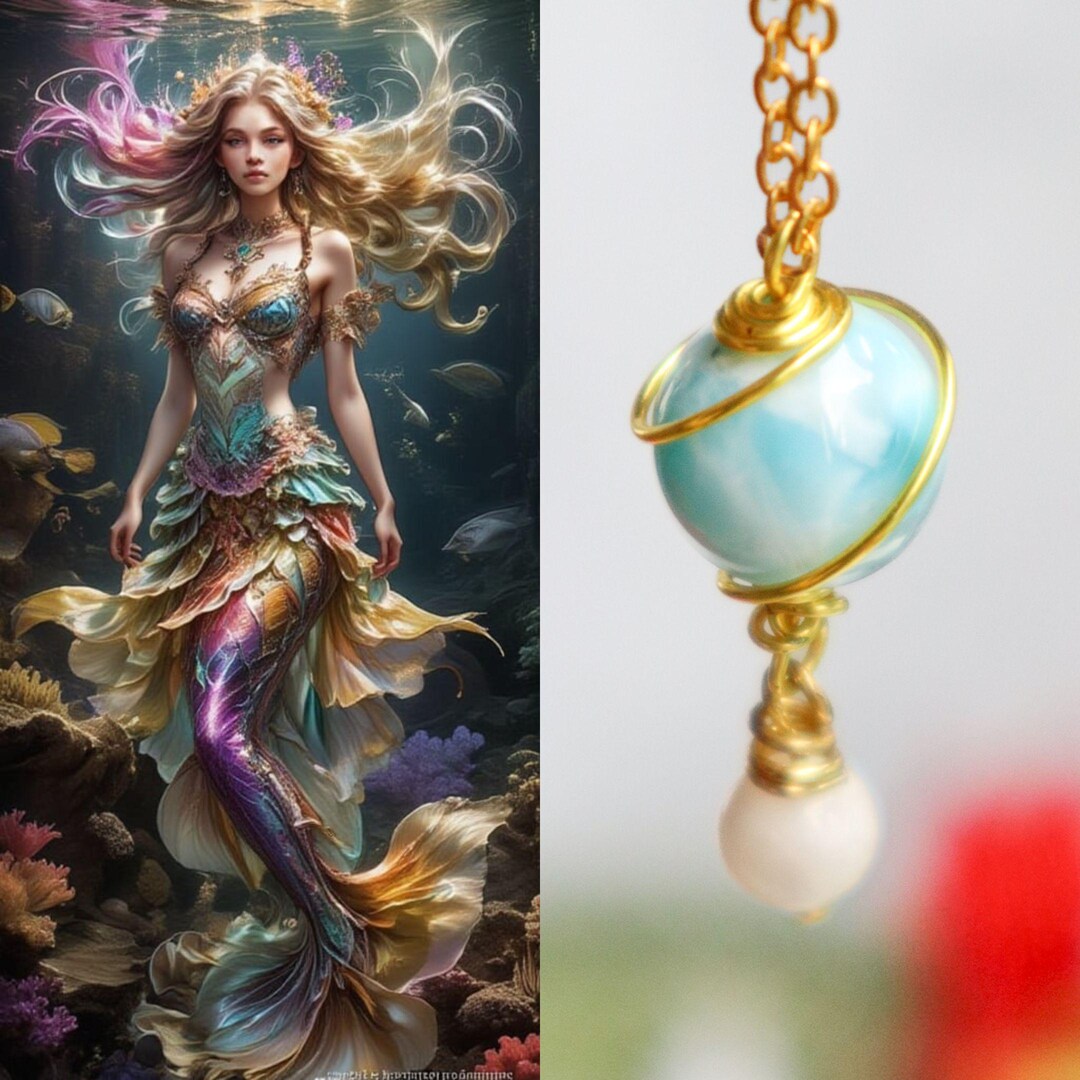 XAELA Mermaid Spirit Companion Larimar Confidence Breakthroughs 18k ...