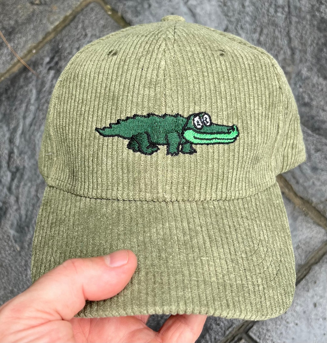 Green Corduroy Embroidered Happy Smiling Gator Hat Inspired by King ...