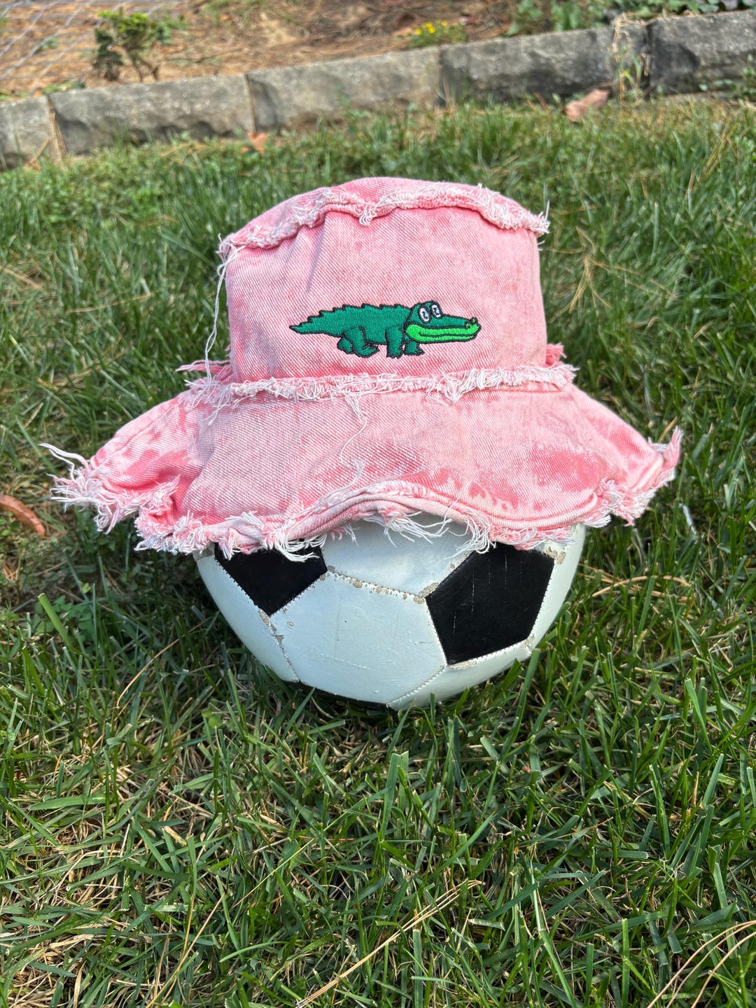 NEW! Pink / Faded Denim Frayed Bucket / Sun Hat. Inspired by King ...