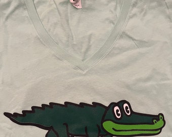 V Neck Gator Shirt - Etsy
